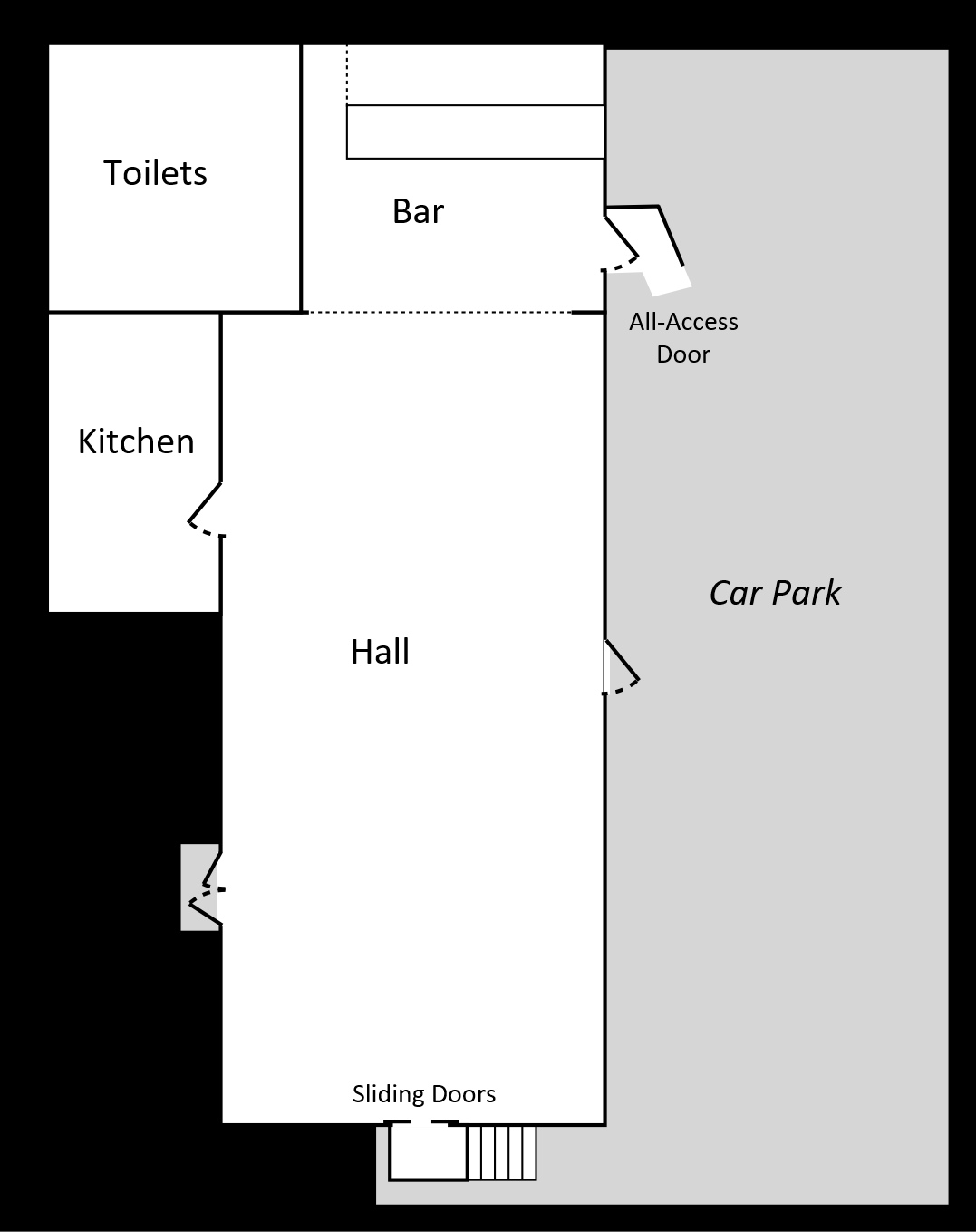 What size is the hall? – Welsh Frankton Village Hall
